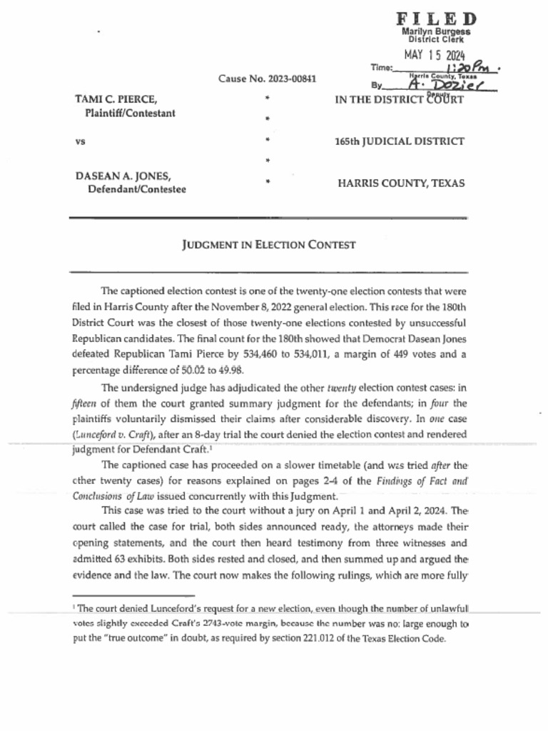 Pierce Jones Ruling | PDF