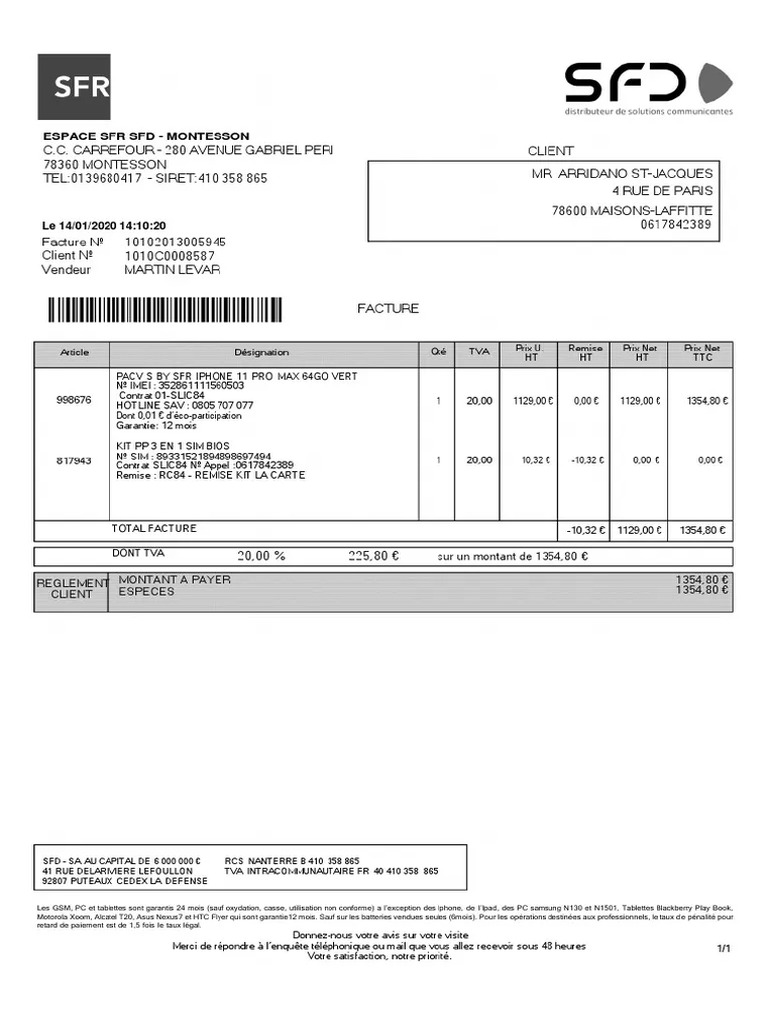 Facture SFR | PDF