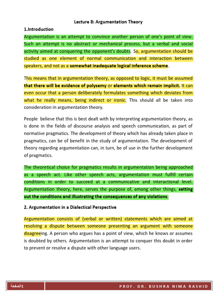 Argumentation Theory New | PDF | Argument | Argumentation Theory
