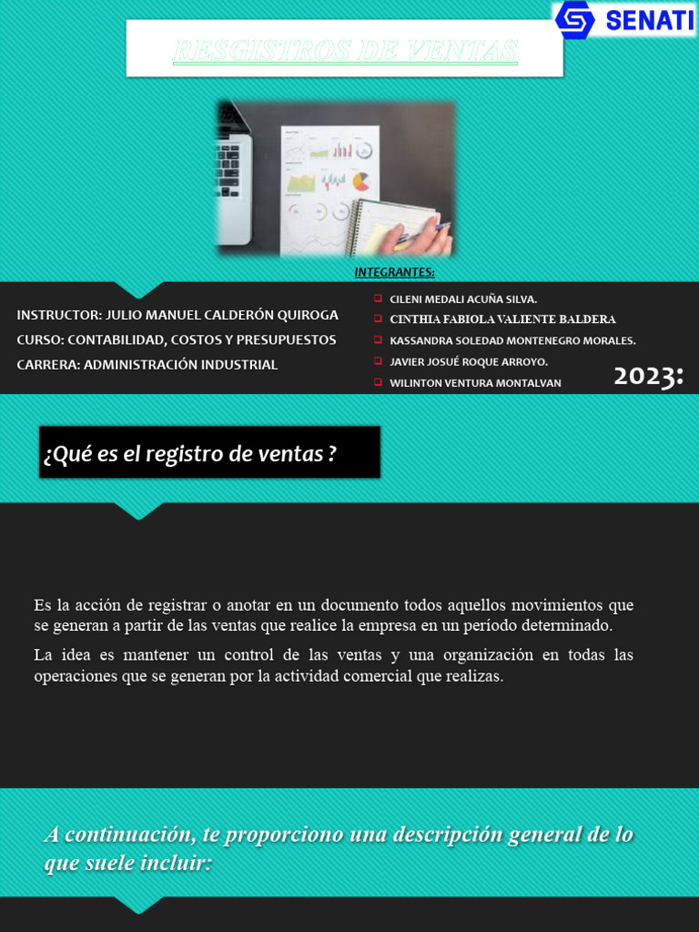 Grupo 2 - Registro de Ventas - Contabilidad, Costos y Presupuestos ...