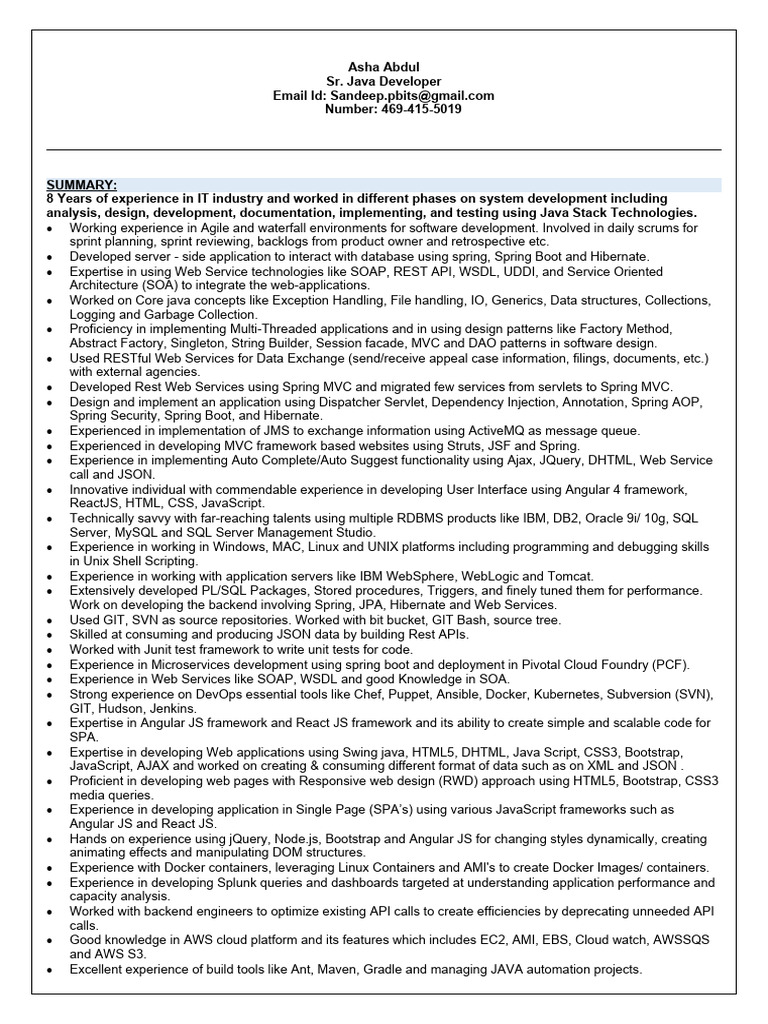 Asha - Java | Download Free PDF | Spring Framework | Web Service