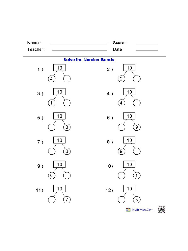 Number Bonds Tree | PDF