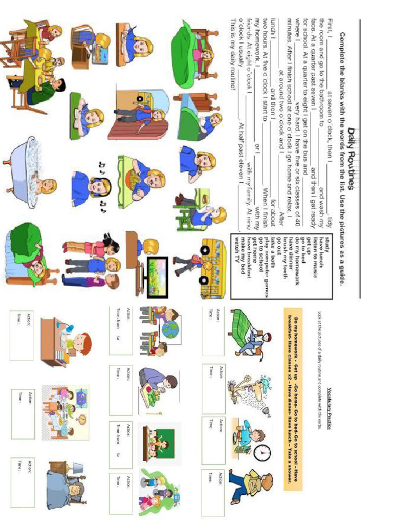 Daily Routines Text | PDF