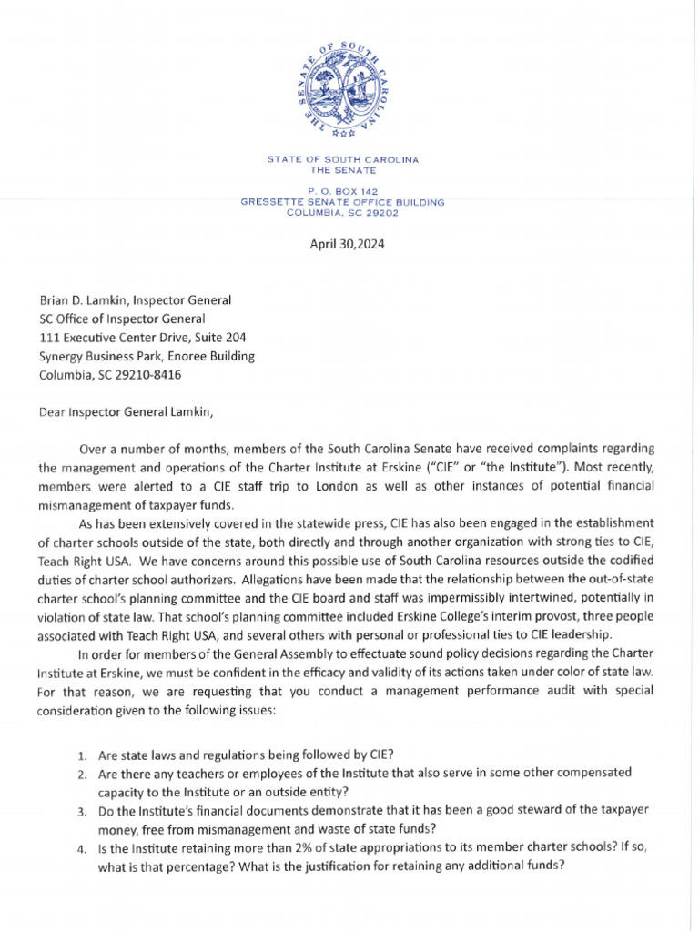 Inspector General Signed Letter 4.30.24 | PDF