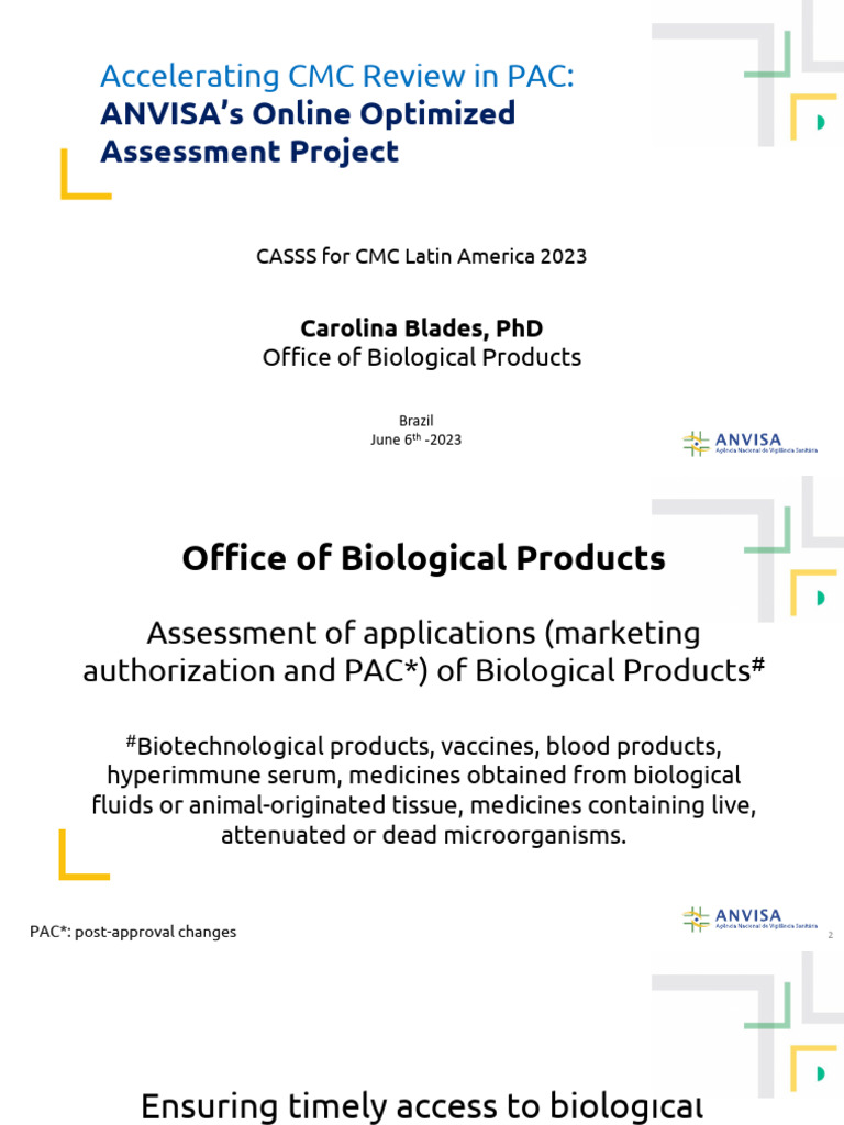 ANVISA's Online Assessment Project for CMC | PDF | Vaccines | Health Care