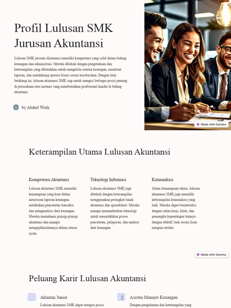 Profil Lulusan SMK Jurusan Akuntansi - PPTX - 20240417 - 083840 - 0000 | PDF