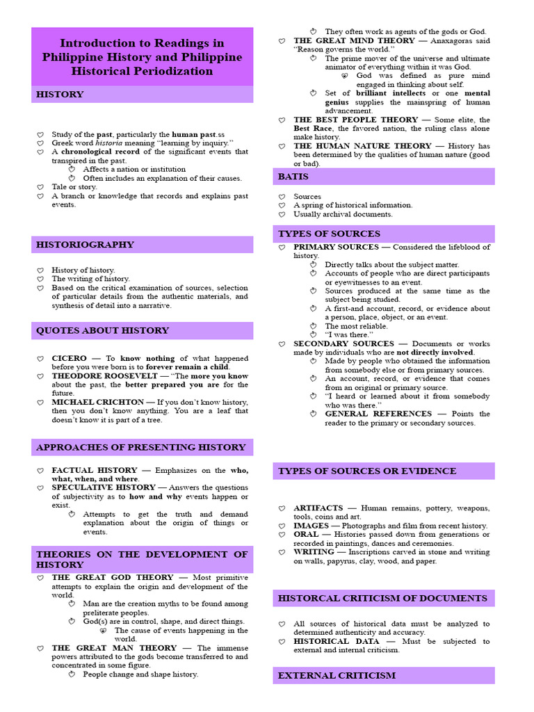 Introduction to Readings in Philippine History and Philippine ...