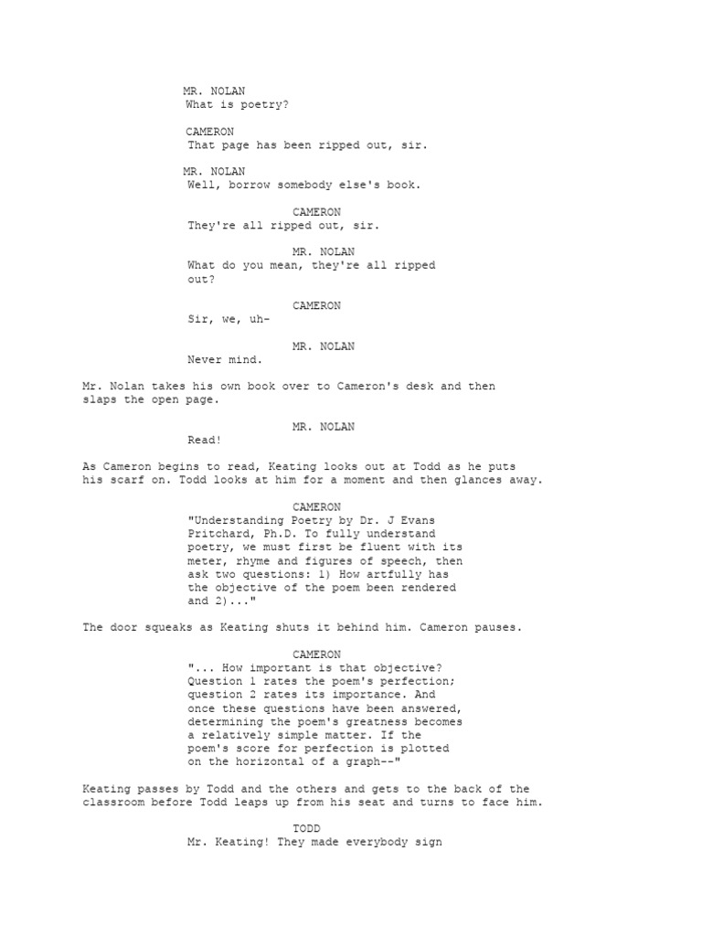 english spec script | PDF | Poetry