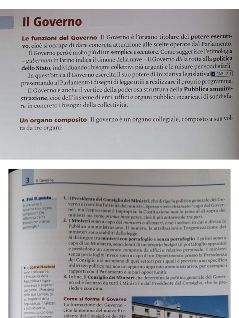 Governo, Schema e Commento. | PDF