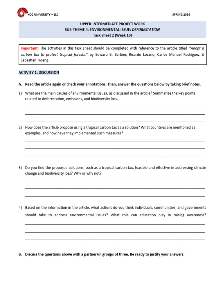 PW_Sub-theme4_Deforestation_Task Sheet 2 | PDF | Deforestation ...