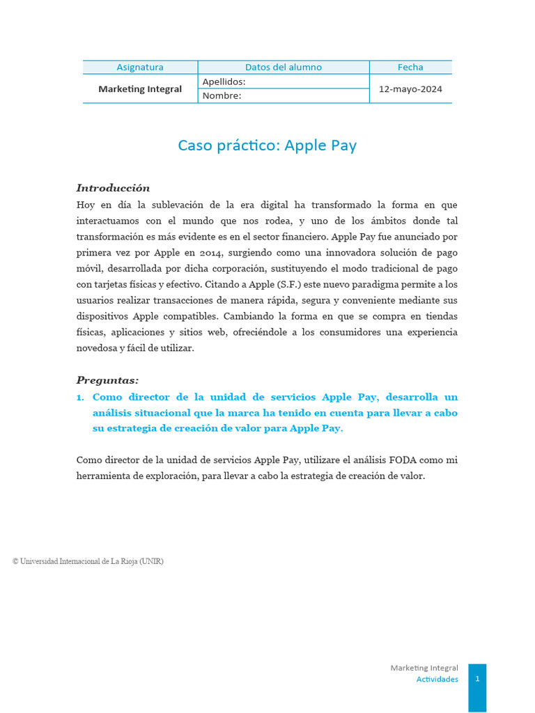 Estrategias de Valor para Apple Pay | PDF | Apple Inc. | Marca