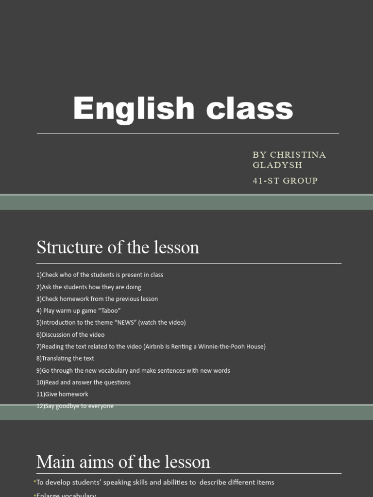 English Class | PDF | Winnie The Pooh