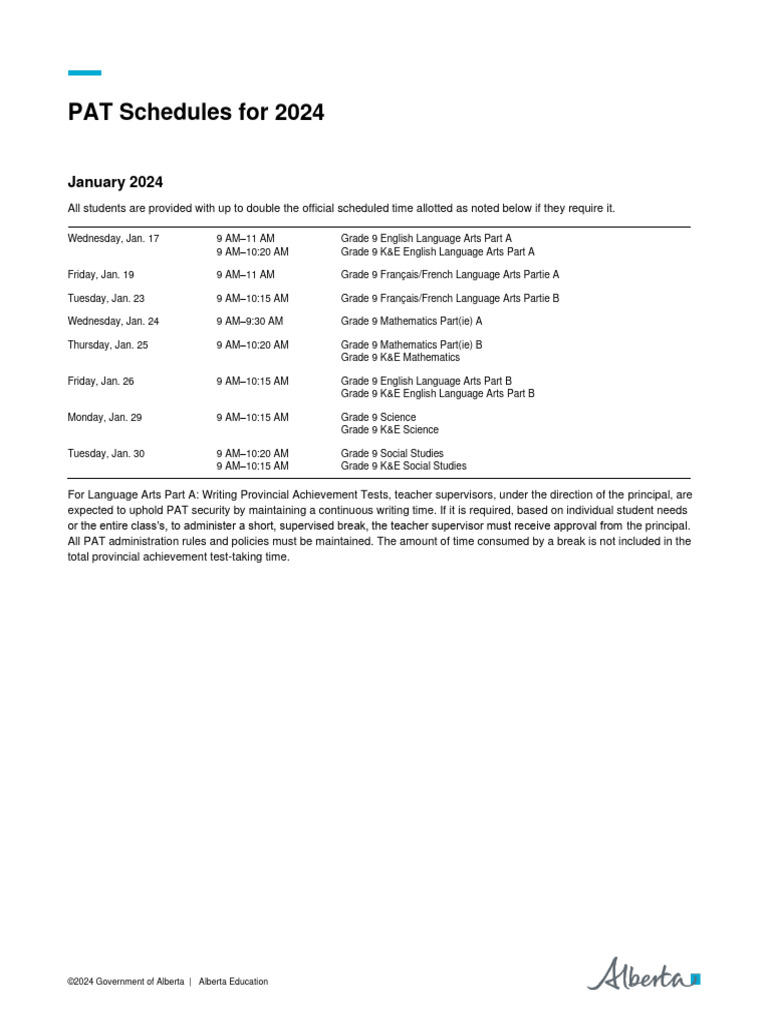 Ed Pat Administration Schedules | PDF | English Studies