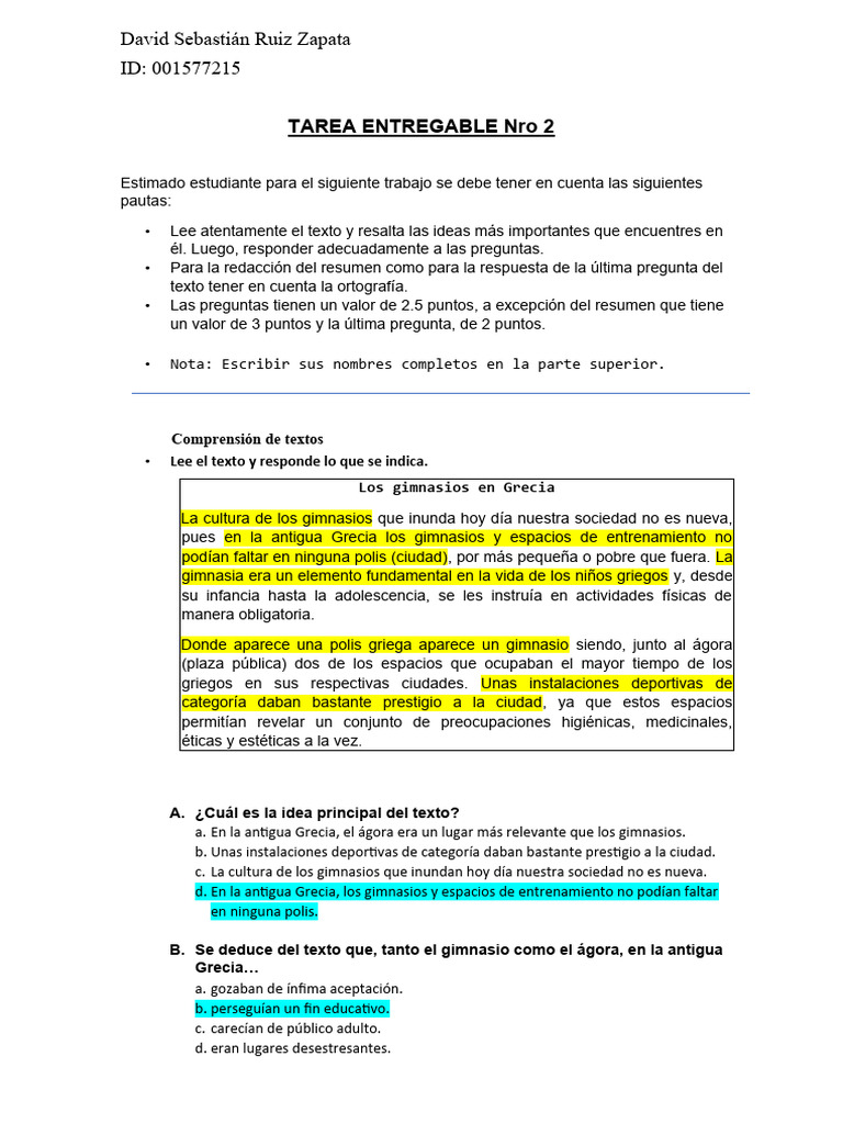 TAREA ENTREGABLE Nro 2 David Ruiz Zapata | PDF | Antigua Grecia