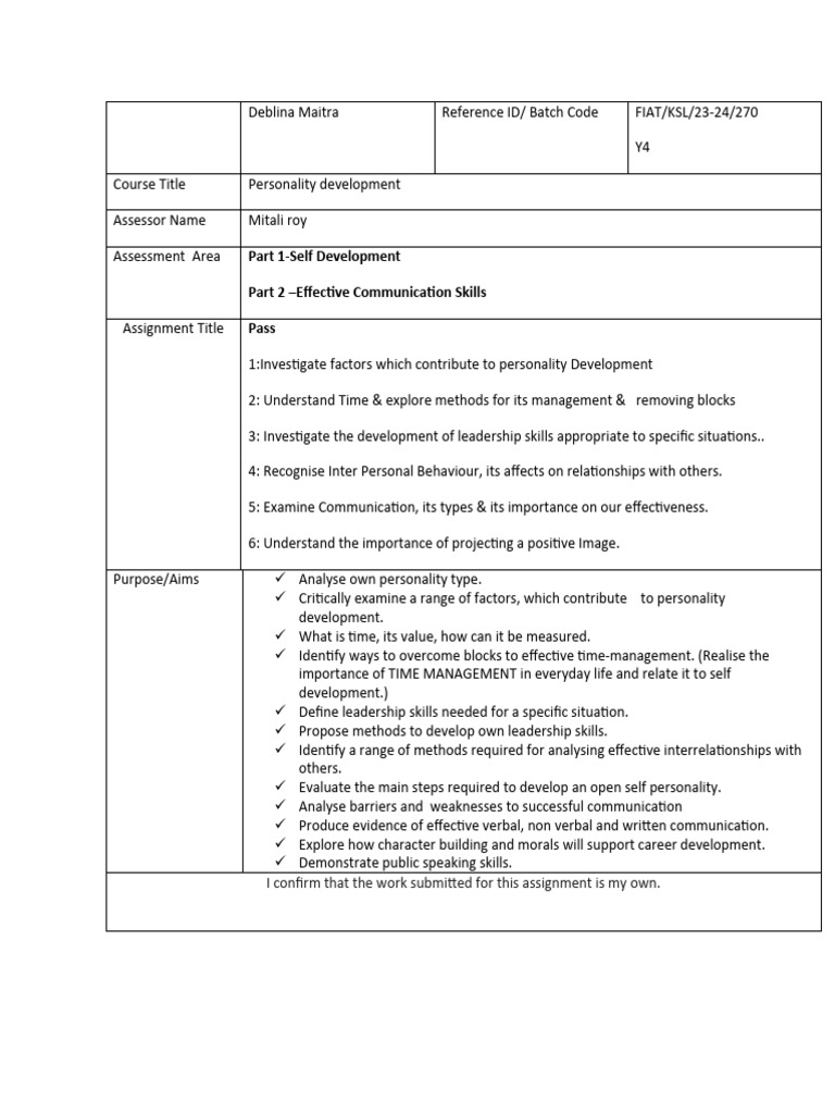 PD-Assigment .Muskan Verma | PDF | Leadership | Swot Analysis