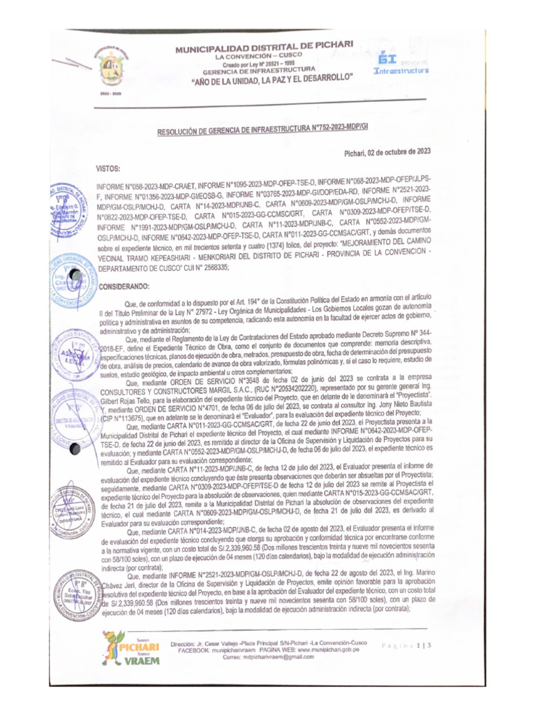 RGI #752-2023-MDP-GI Reformulacion Expediente | PDF