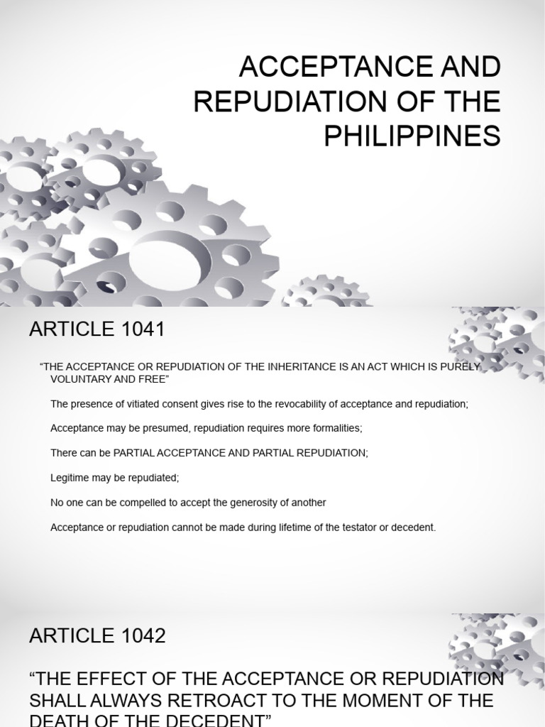 Acceptance and Repudiation of The Inheritance | PDF | Will And ...