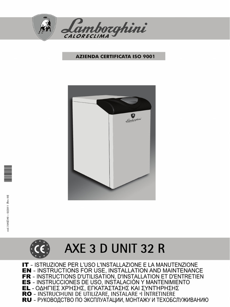 Instrucciones AXE 3D UNIT 32R Caldera | PDF | Termostato | Agua