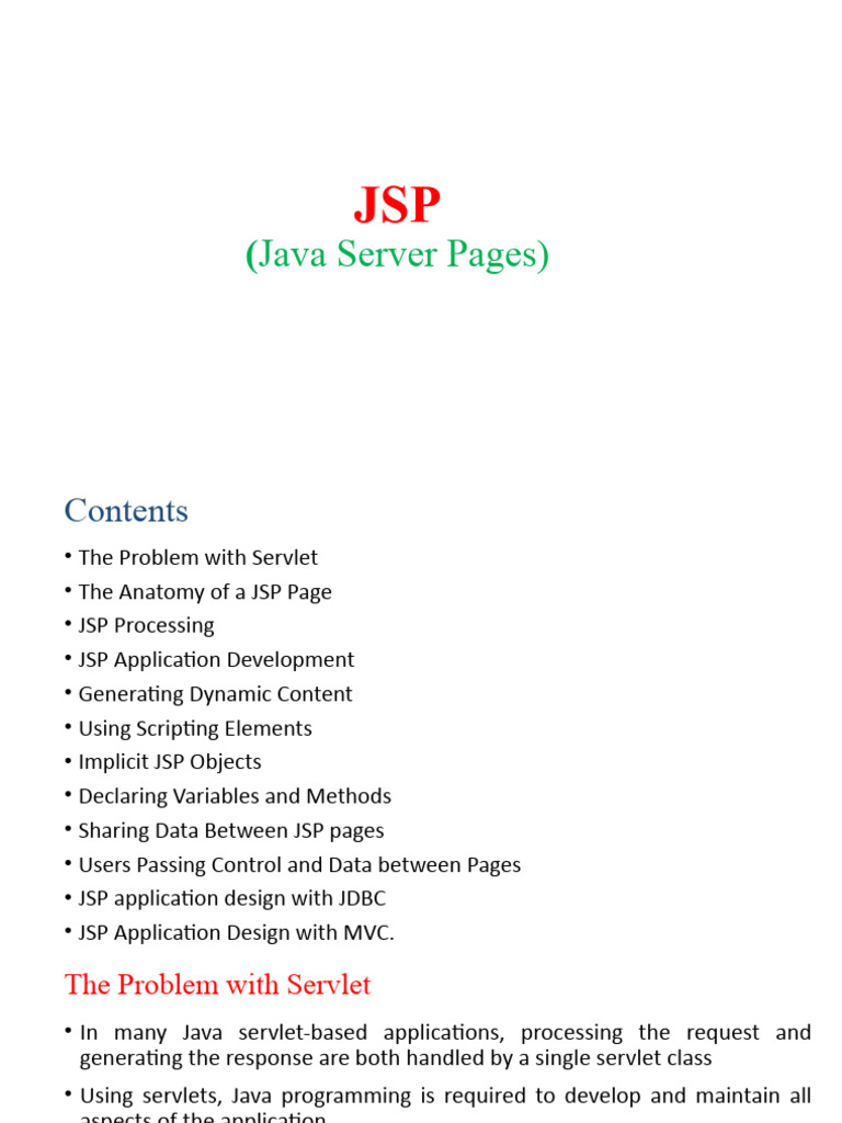 Java Server Pages | PDF | Model–View–Controller | World Wide Web