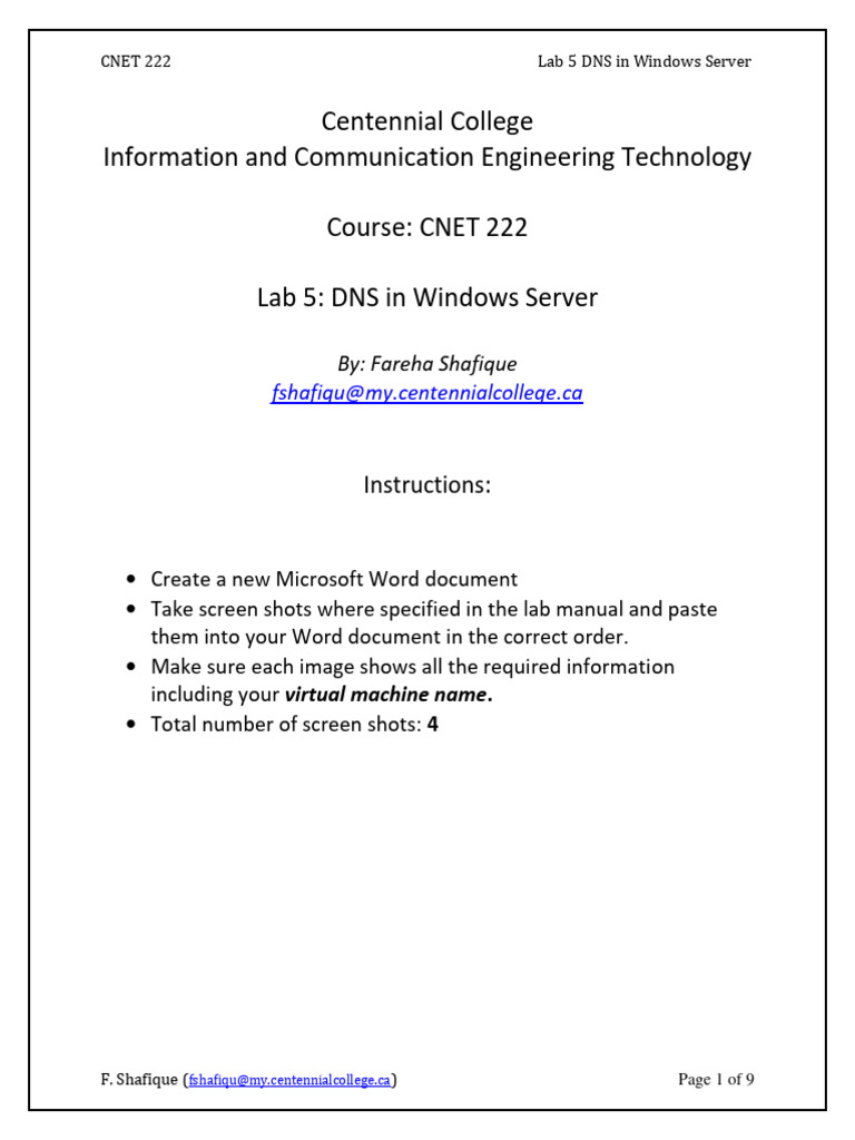 Lab05 - WindowsServer - DNS | PDF | Domain Name System | Networking