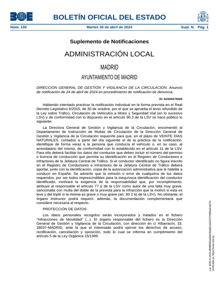 Web Bdatos Diarios Boe N Dias 2024 04 30 Pdfs BOE-N-2024-a5cfe07b | PDF | Gobierno | España