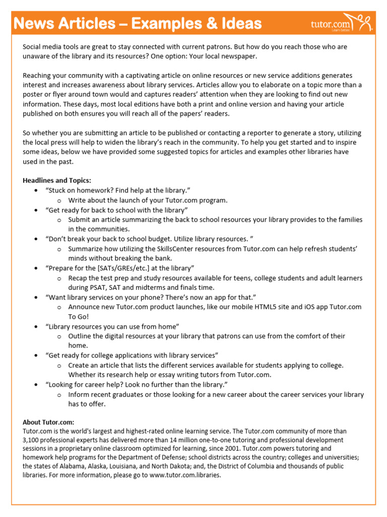 Writing Engaging Library Articles | PDF | Libraries | Newspapers