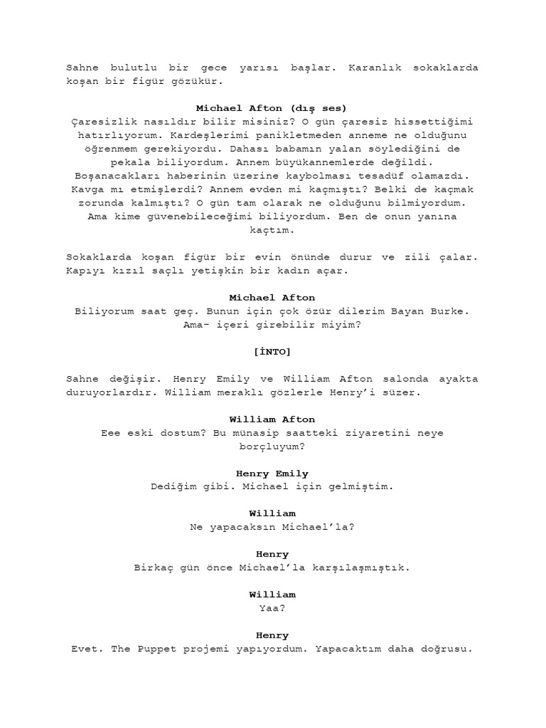 Fanon Fnaf Tv-Series Script Ep2 (TR) | PDF
