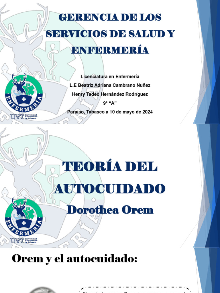 Teoria Del Autocuidado - Orem | PDF | Enfermería | Ciencias del comportamiento