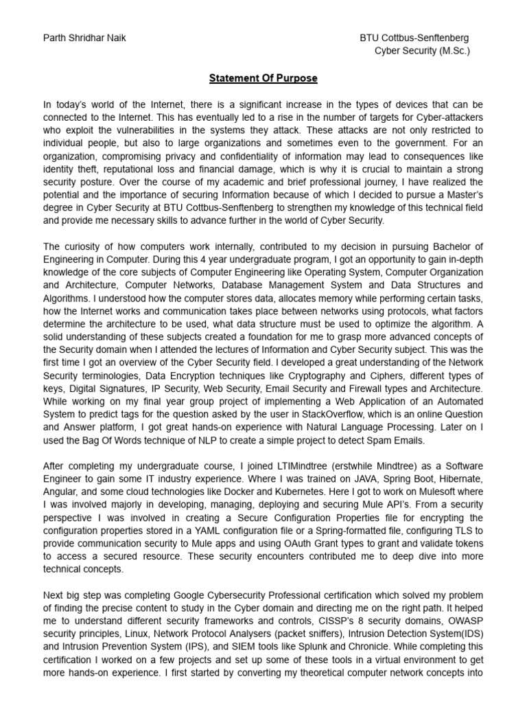 SOP CyberSecurity BTU | PDF | Security | Computer Security