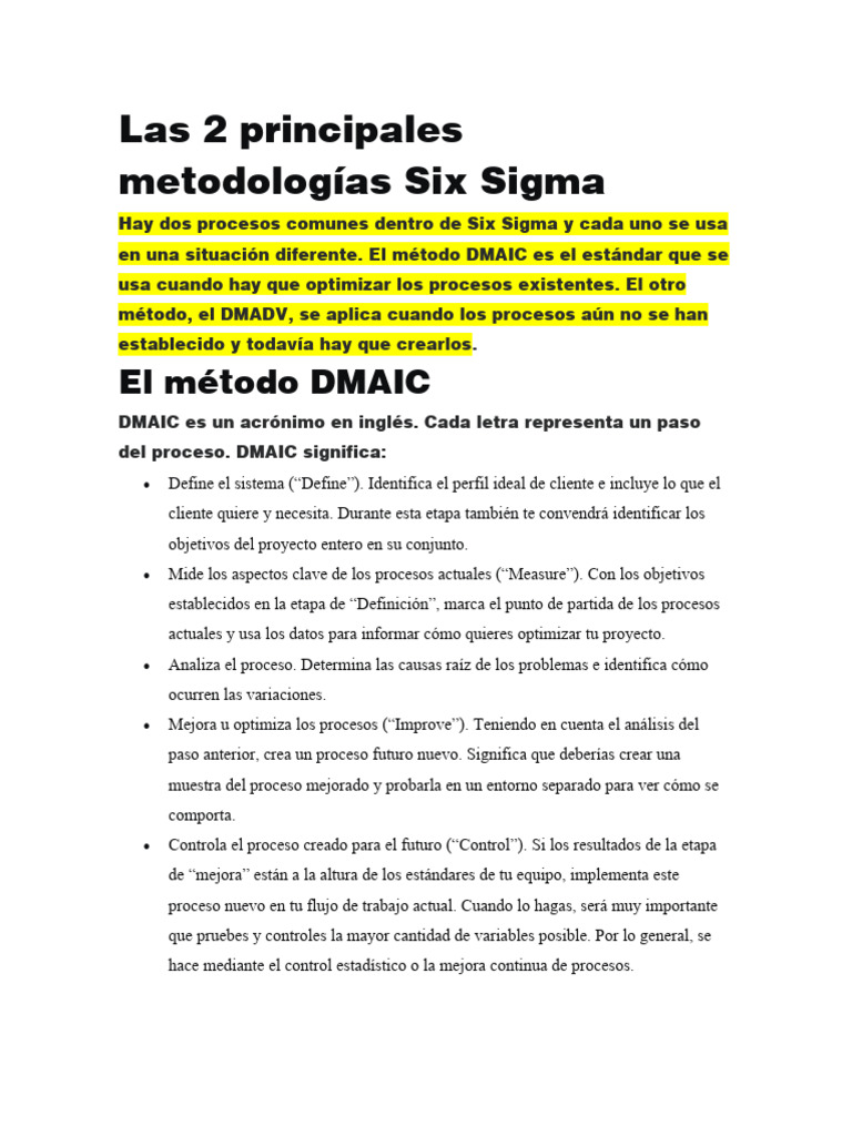 DMAIC | PDF | Six Sigma | Informática