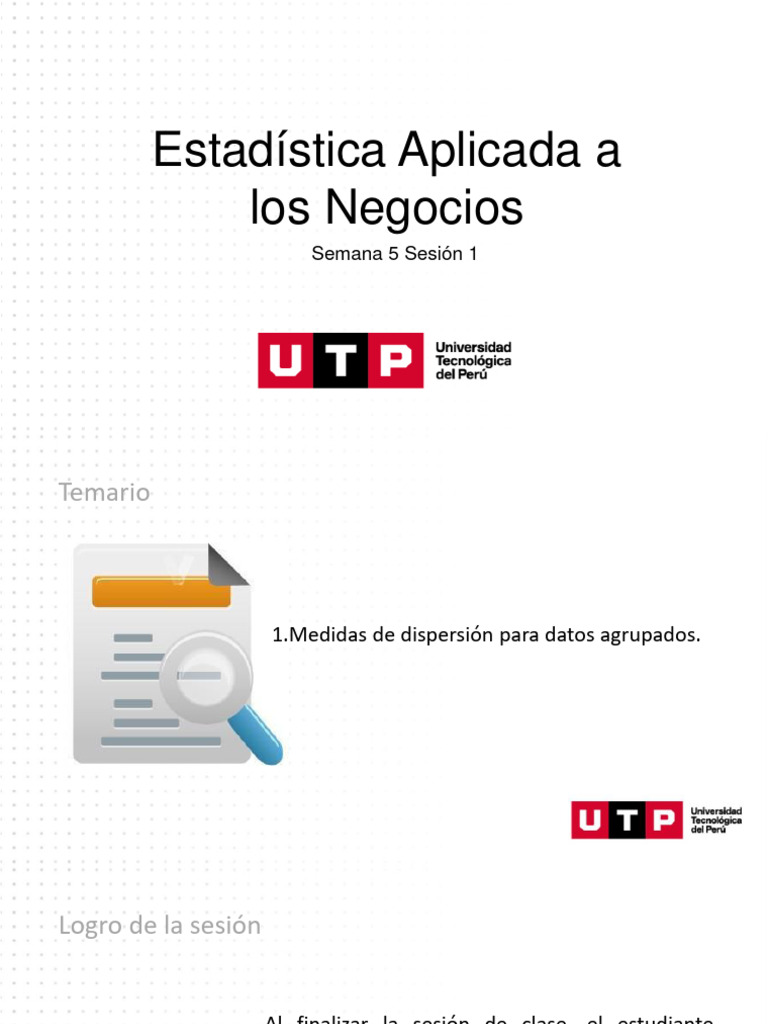 P - Sem05 - Ses09 - Medidas Dispersión Agrupado TC2 | PDF | Diferencia | Desviación Estándar