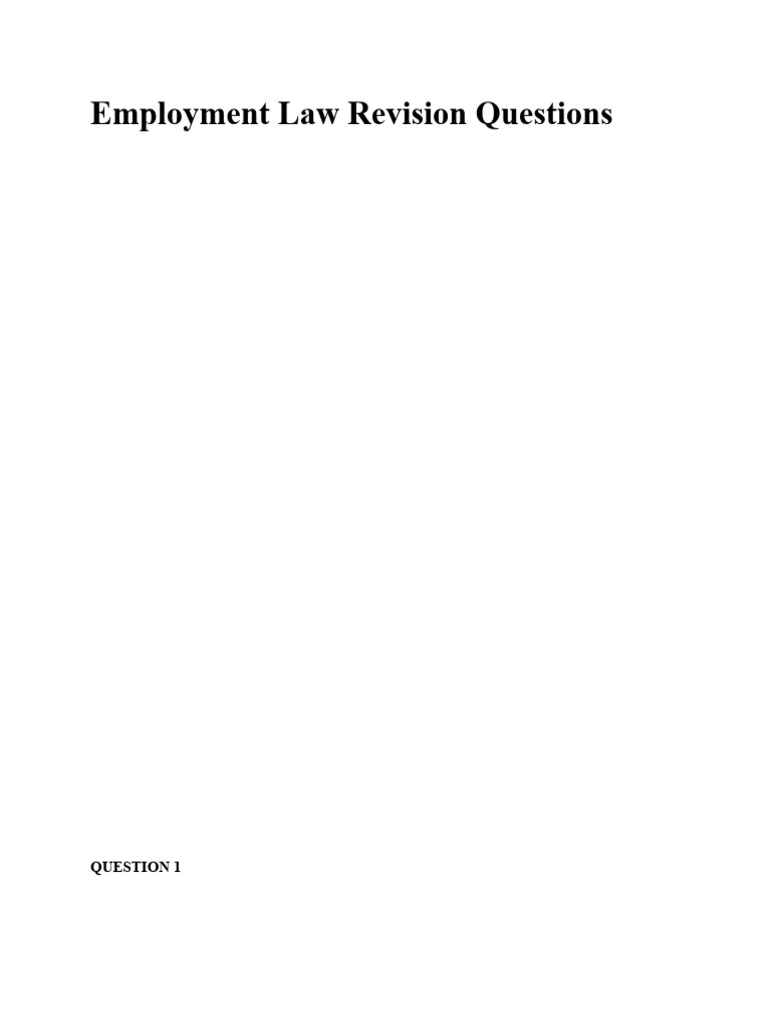 Employment Law Revision Questions | PDF | Labour Law | Employment