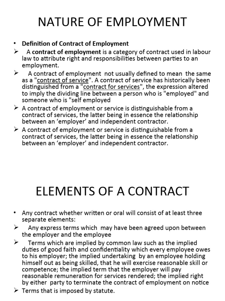 Nature of Employment Unit 1 | PDF | Employment | Pension