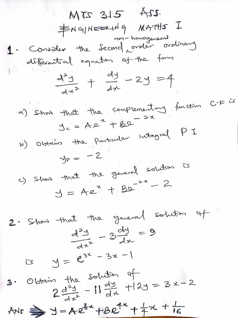 MTS 315 Assignment | PDF