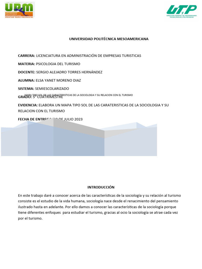 Mapa Sol | PDF | Turismo | Sociología