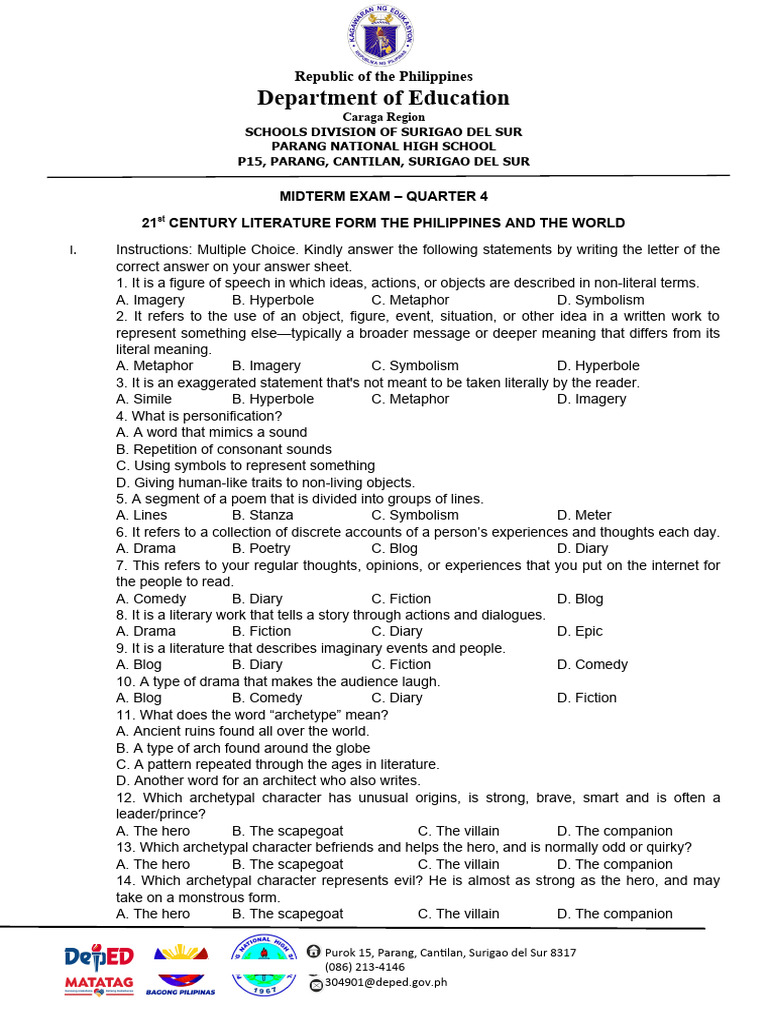 21st Century Literature MIDTERM | PDF | Archetype | Hero