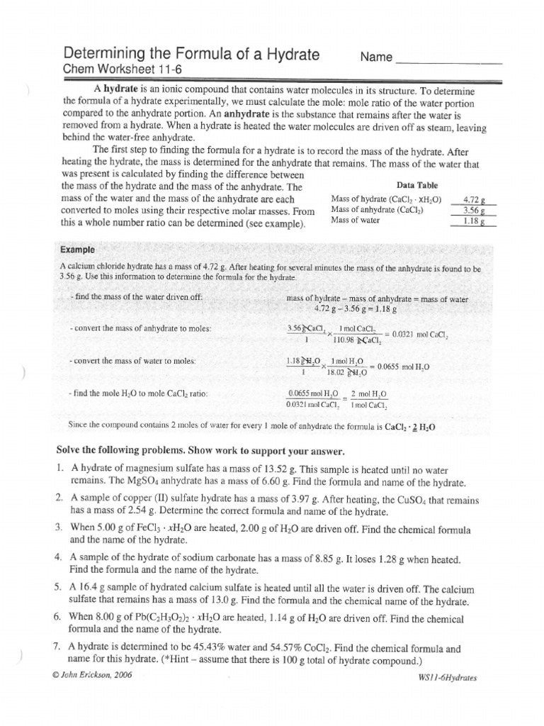 Answers Hydrate Problems | PDF