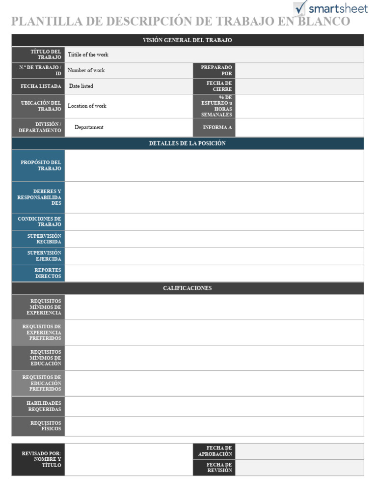 Descripcion de Trabajo | PDF