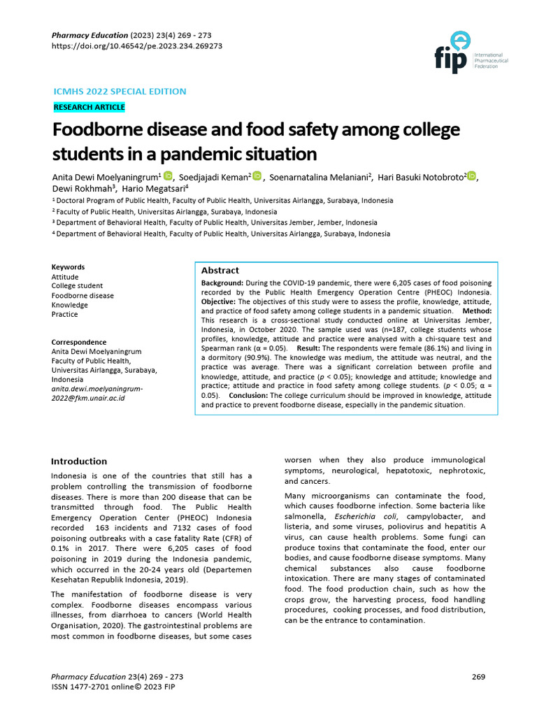 Keamanan pangan dimasa pandemi | PDF | Food Safety | Foodborne Illness