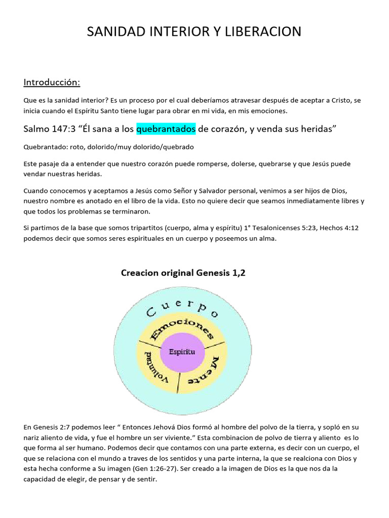 Sanidad Interior y Restauración Espiritual | PDF | Adán y Eva | Cristo ...