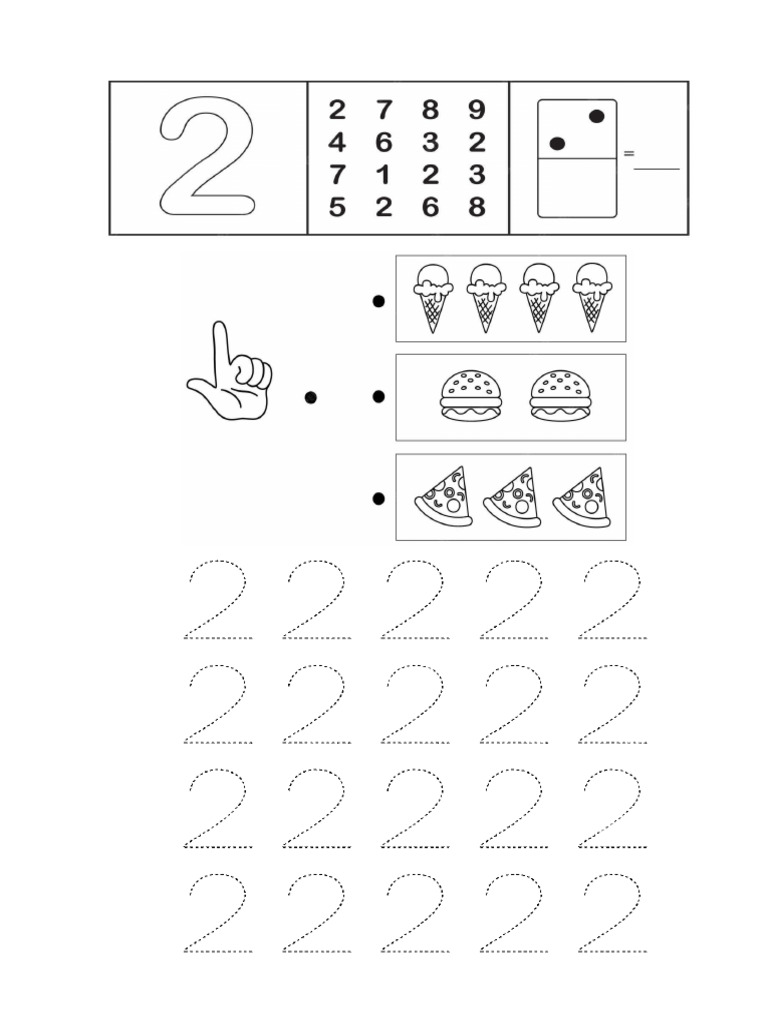 Numeral 2 y Vocal 1 | PDF