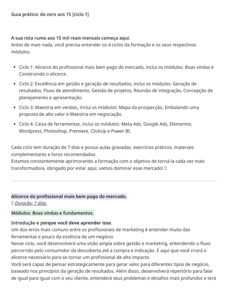 Ciclo Final PDF | PDF | Aprendizado | Marketing