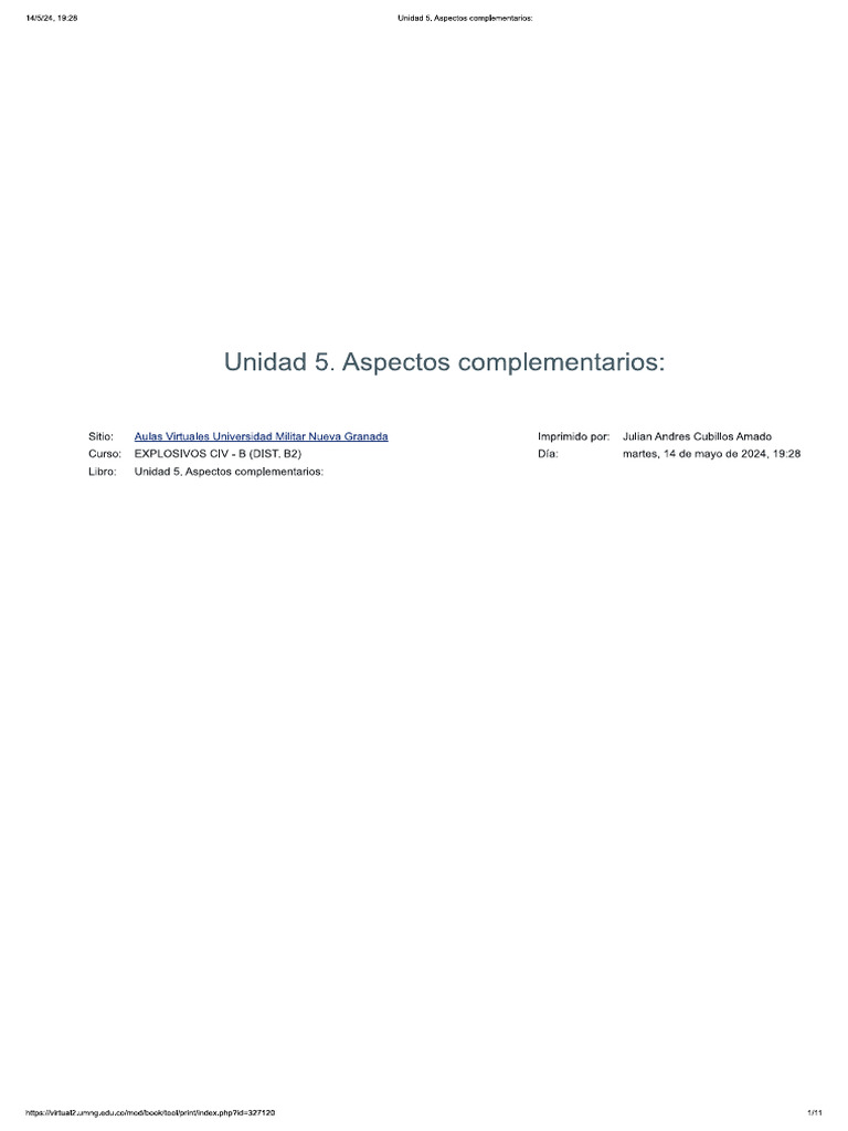 Unidad 5. Aspectos Complementarios | PDF