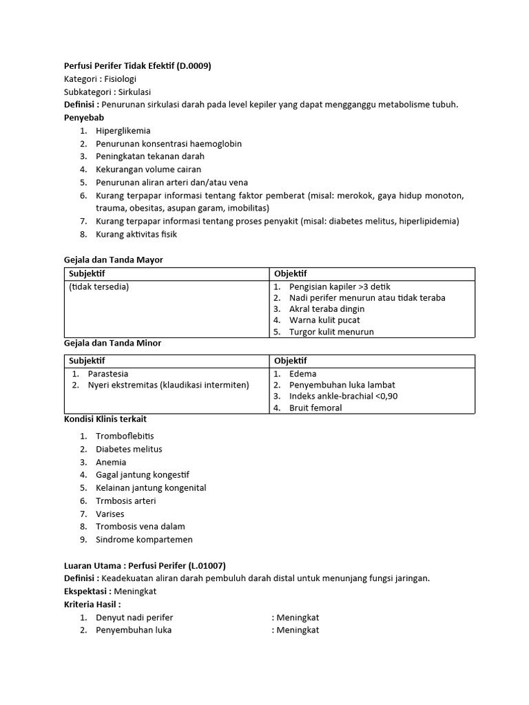 Perfusi Perifer Tidak Efektif | PDF