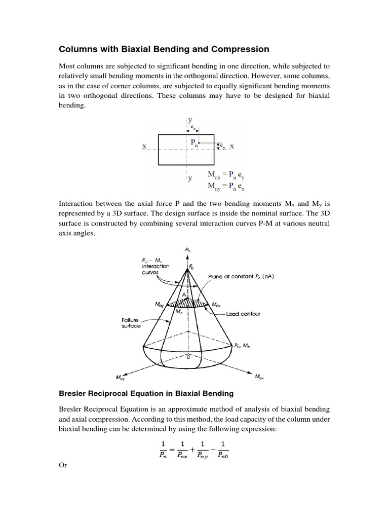 Biaxial Bending in Column Design | PDF | Bending | Cartesian Coordinate ...