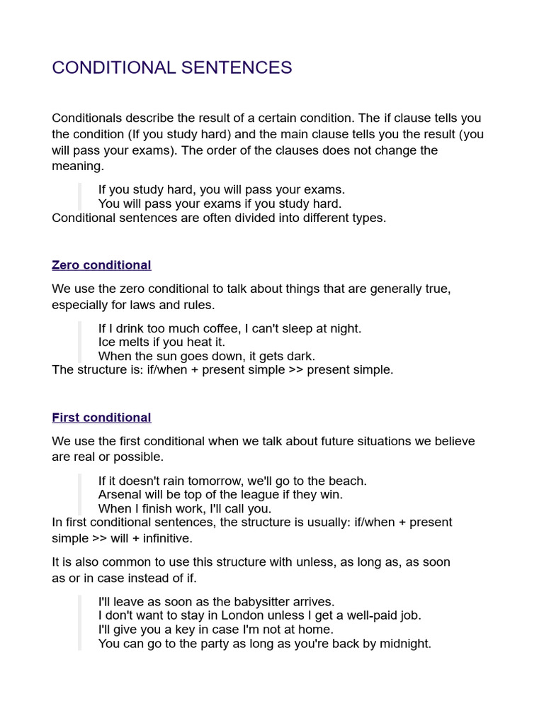 Conditional Sentences | PDF | Verb | Linguistic Typology