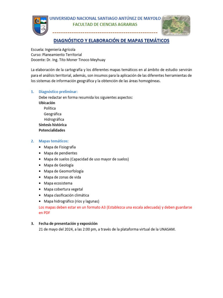 Trabajo 2_Diagnostico y elaboracion de mapas tematicos | PDF