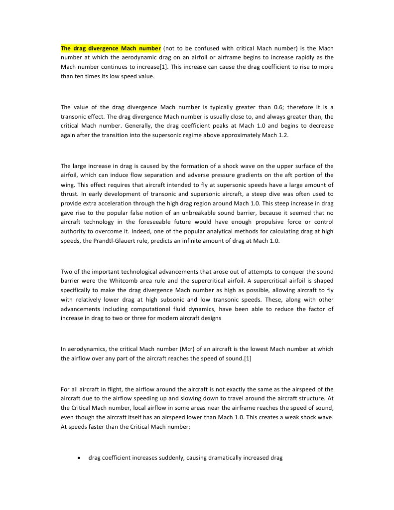 The Drag Divergence Mach Number | PDF | Aerodynamics | Drag (Physics)