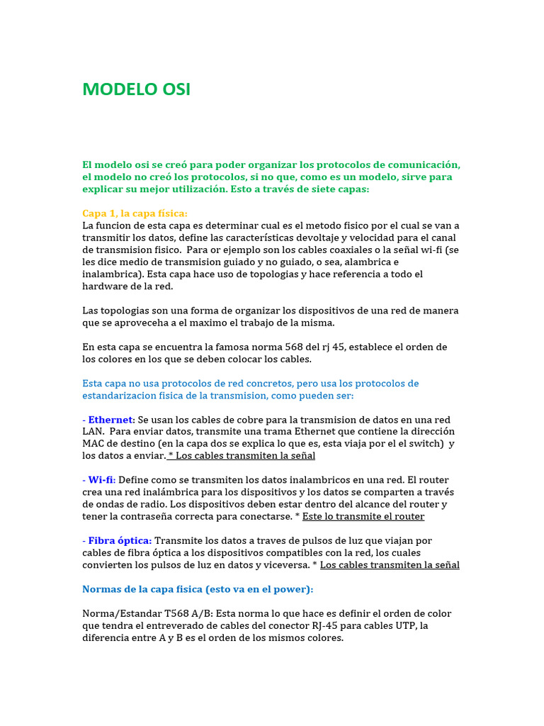 Introducción al Modelo OSI y sus Capas | PDF | Red de computadoras | Protocolos de internet