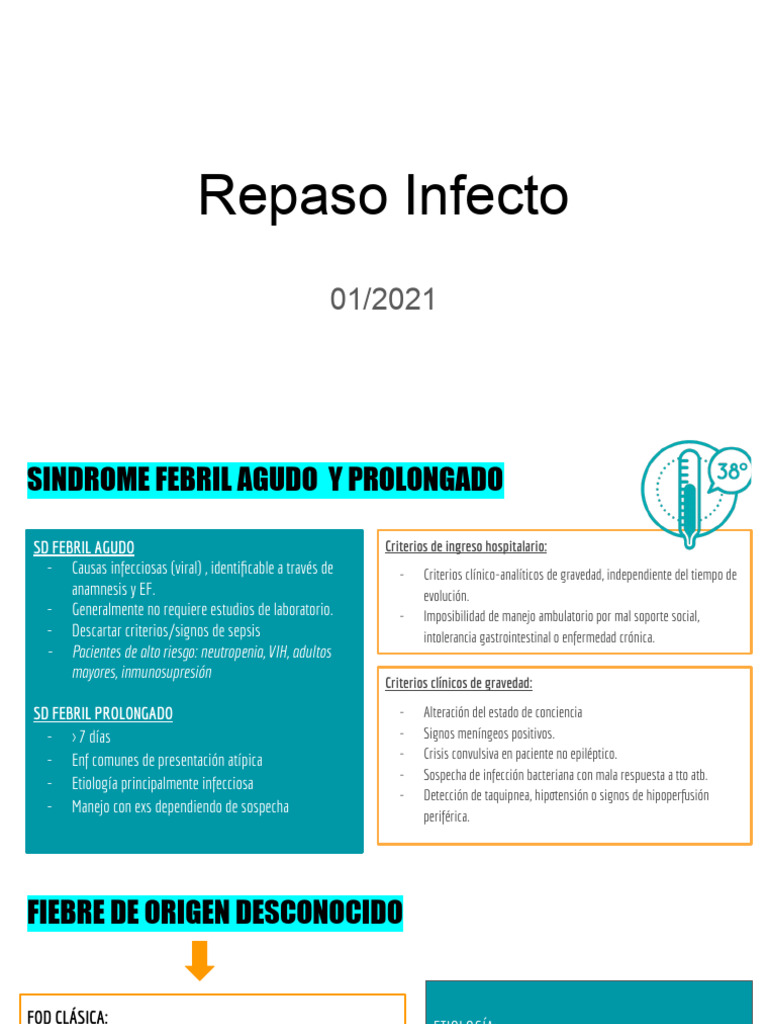 Repaso Infecto | PDF | Septicemia | Candidiasis